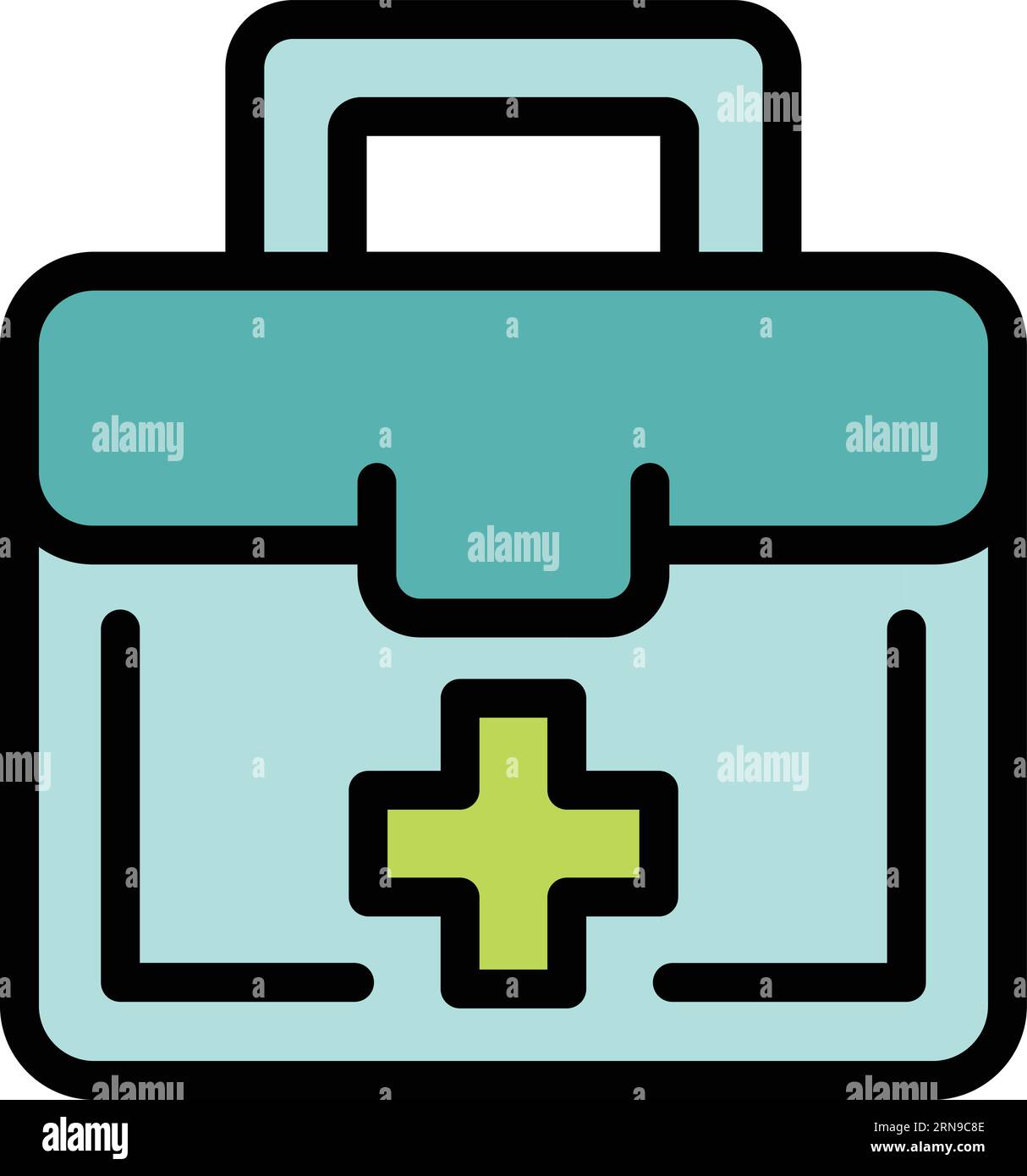 First aid kit icon outline vector. Migrant people. Refugee war color ...