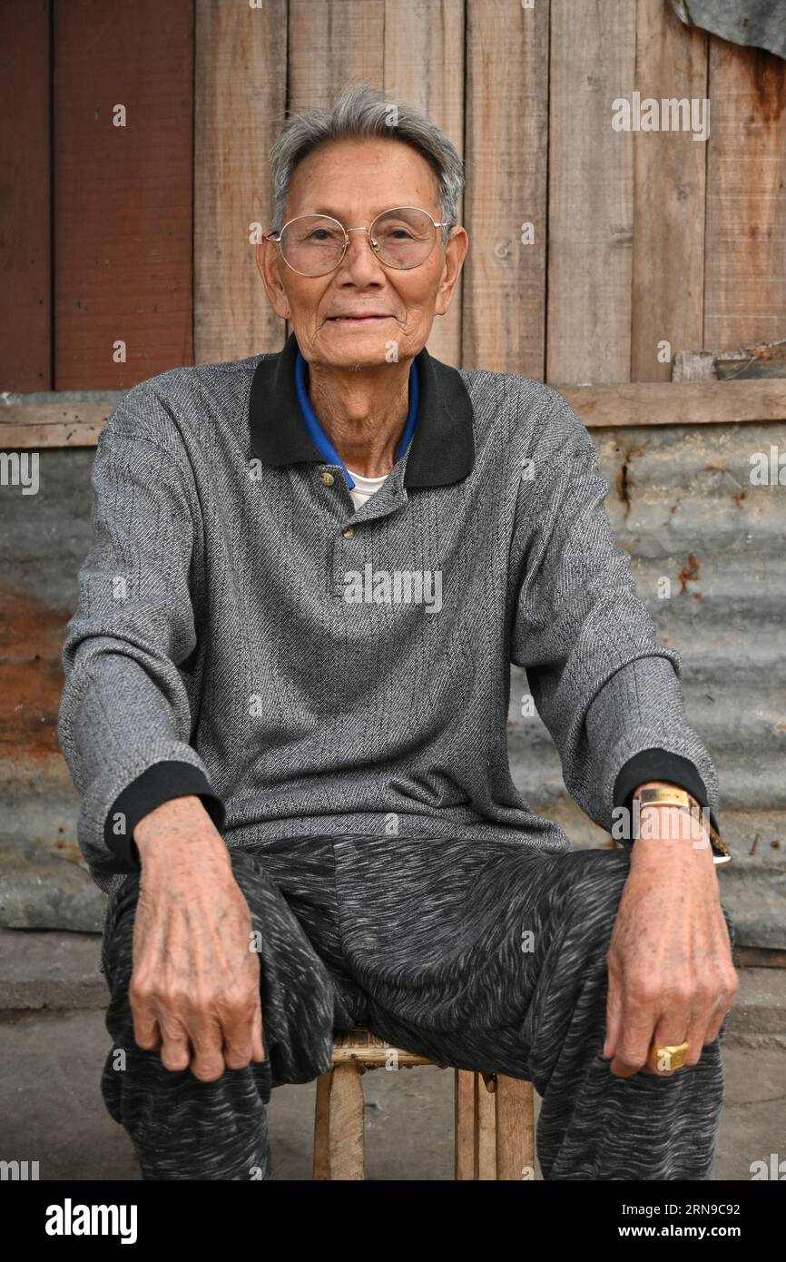 Portrait of an old laotian man in Luang Prabang, Laos Stock Photo - Alamy