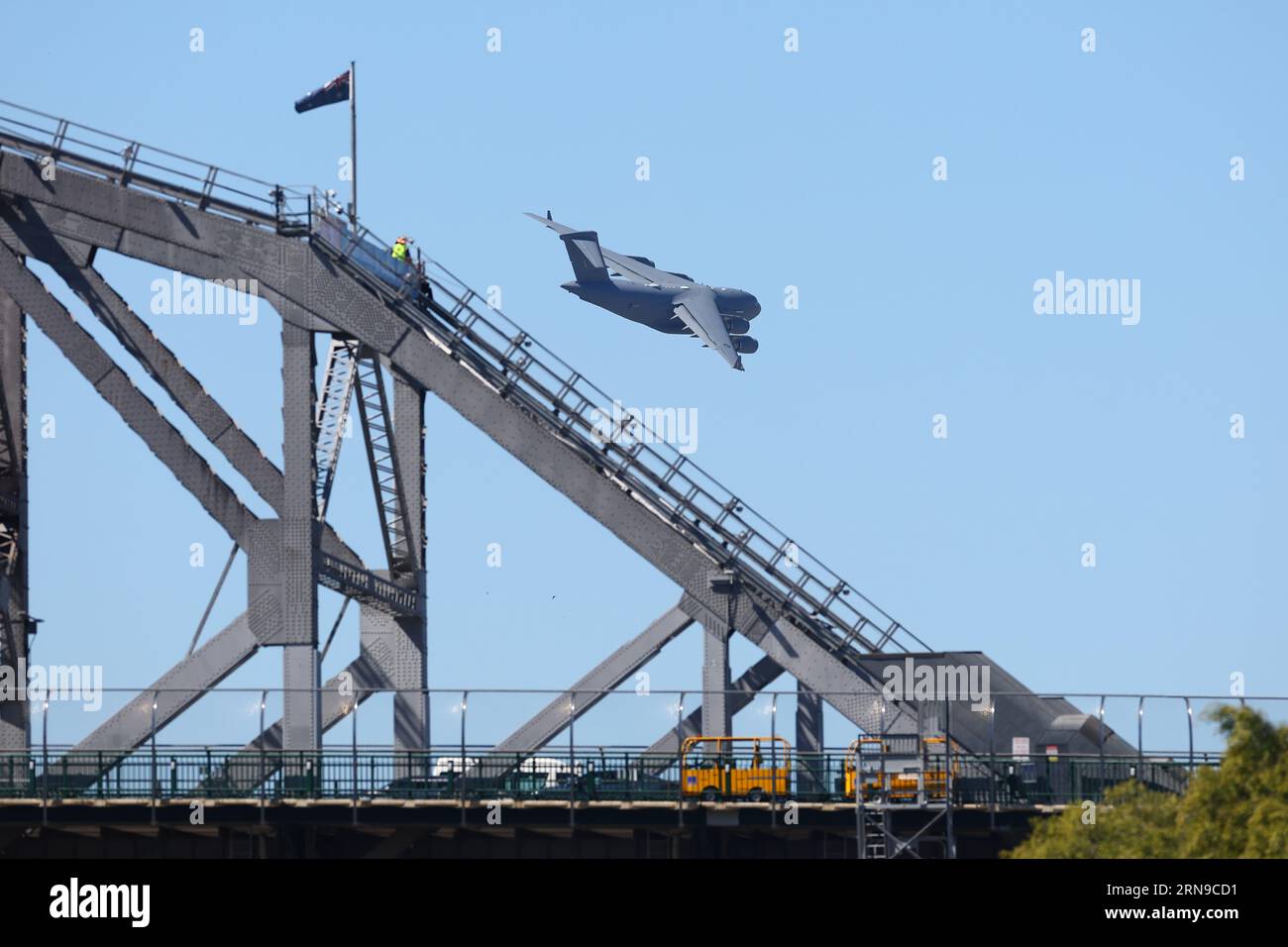 The Royal Australian Air Force aka RAAF practice flypast over the city ...