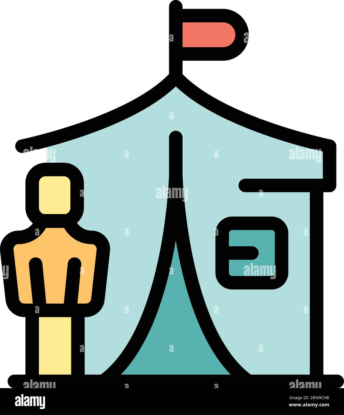 Tent asylum icon outline vector. Migrant refugee. Seeker help color ...