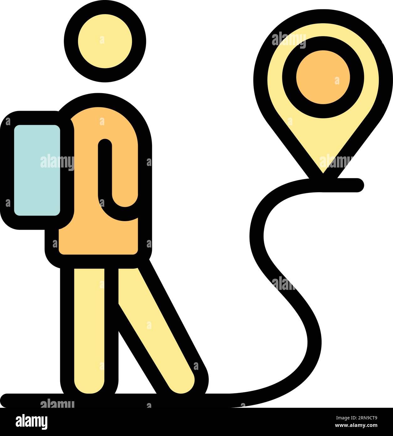 Asylum route icon outline vector. Migrant refugee. War seeker color ...