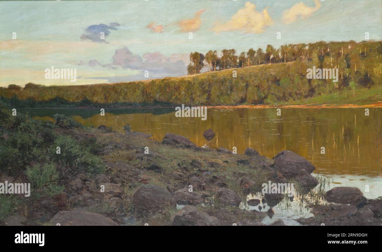 Lake in the Forest 1898 by Gottfrid Kallstenius Stock Photo - Alamy