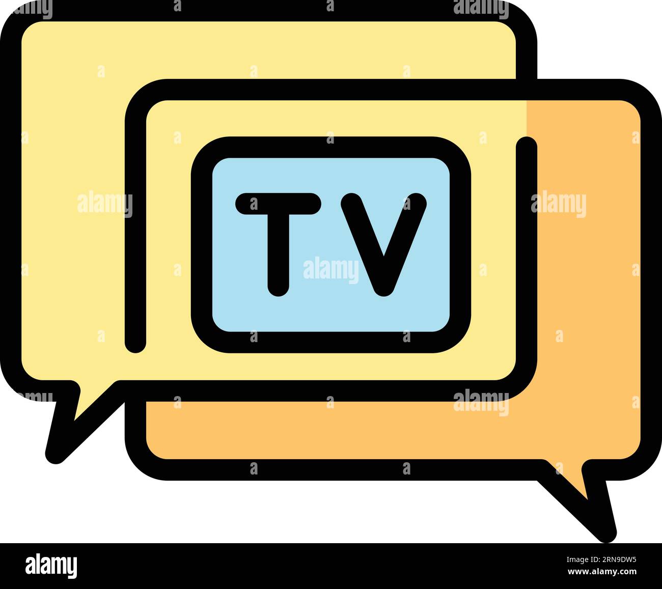Tv chat icon outline vector. Media studio. Reporter show color flat ...