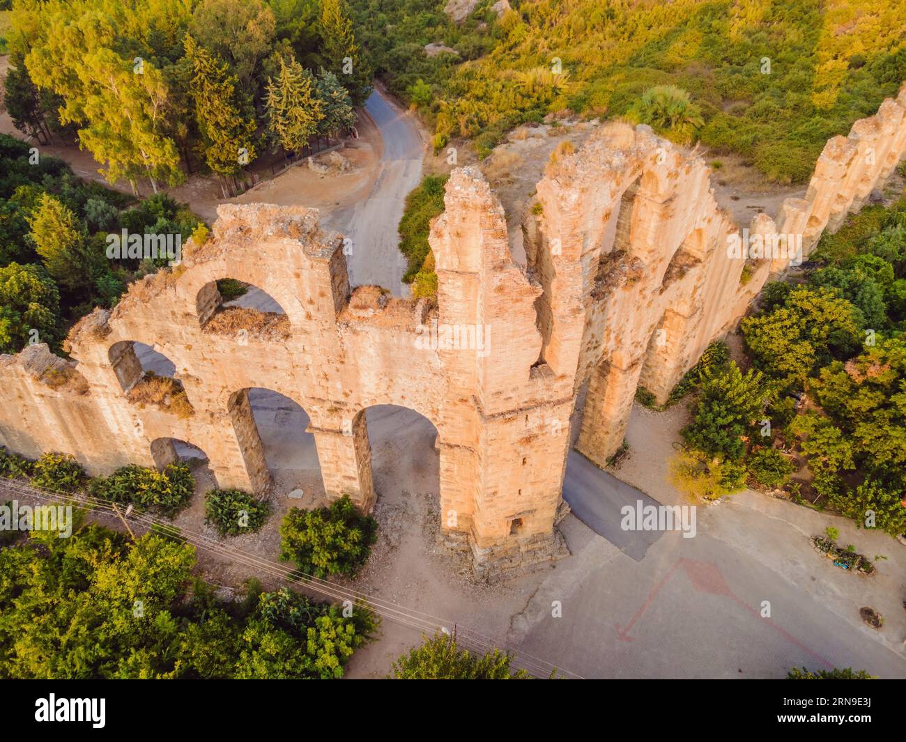 Aspendos Ancient City. Aspendos acropolis city ruins, cisterns ...