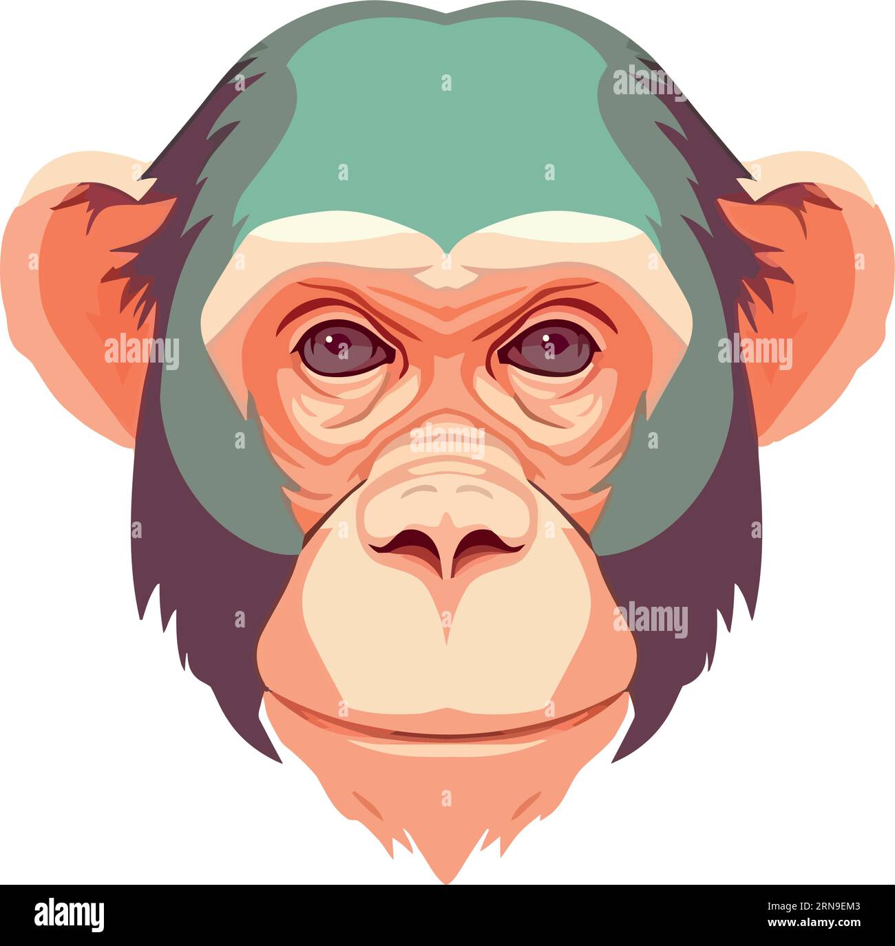 Cute monkey mascot smiling in tropical rainforest Stock Vector Image ...