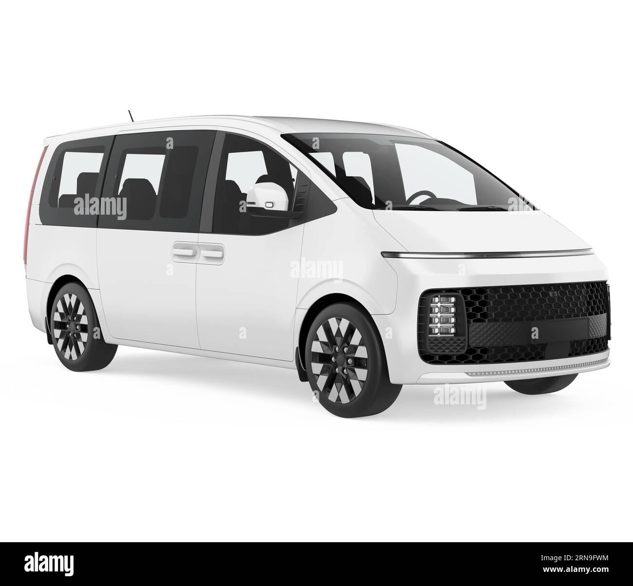 White Minibus Isolated Stock Photo - Alamy