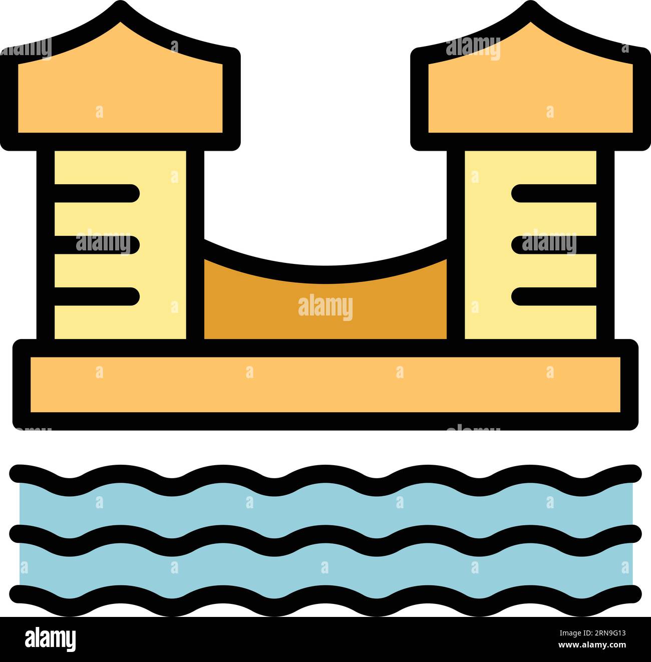 Singapore river bridge icon outline vector. Map travel. Asia landmark ...