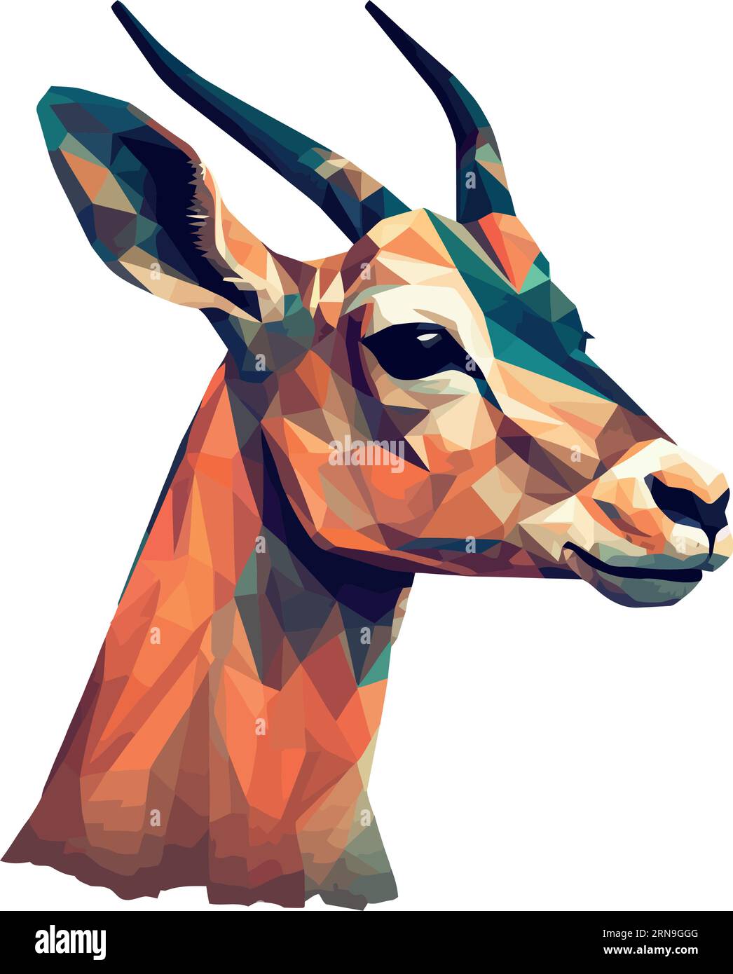 Horned gazelle mammal standing icon Stock Vector Image & Art - Alamy