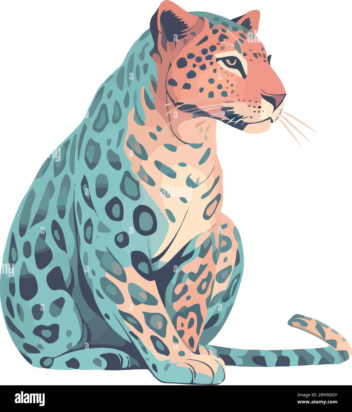 Spotted cheetah sitting, looking Stock Vector Image & Art - Alamy