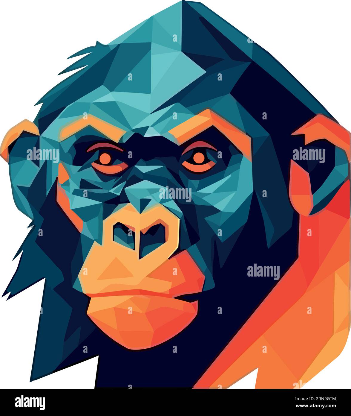 Geometric monkey mascot icon Stock Vector Image & Art - Alamy