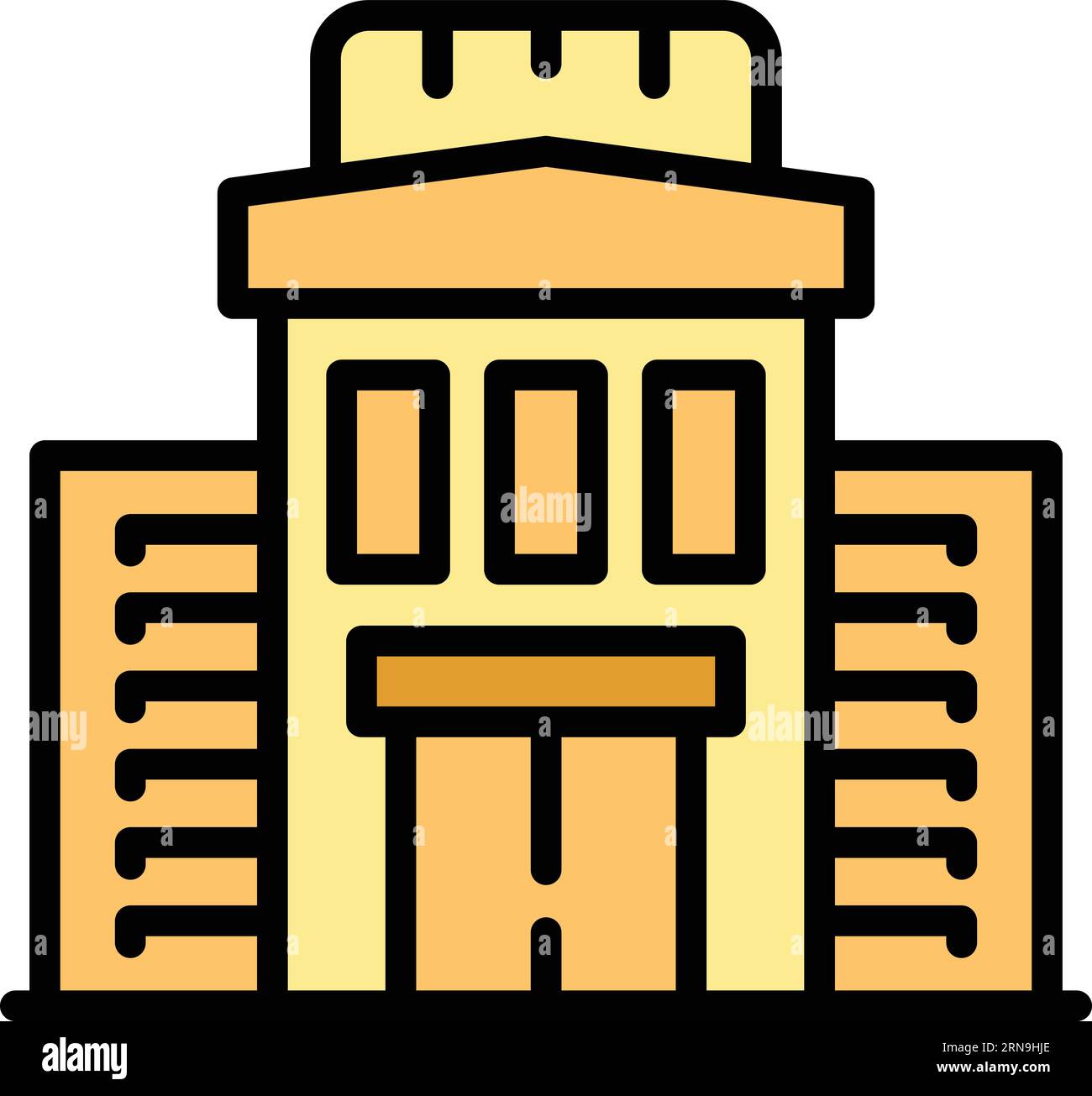 Singapore building icon outline vector. Map landmark. Asian city color ...