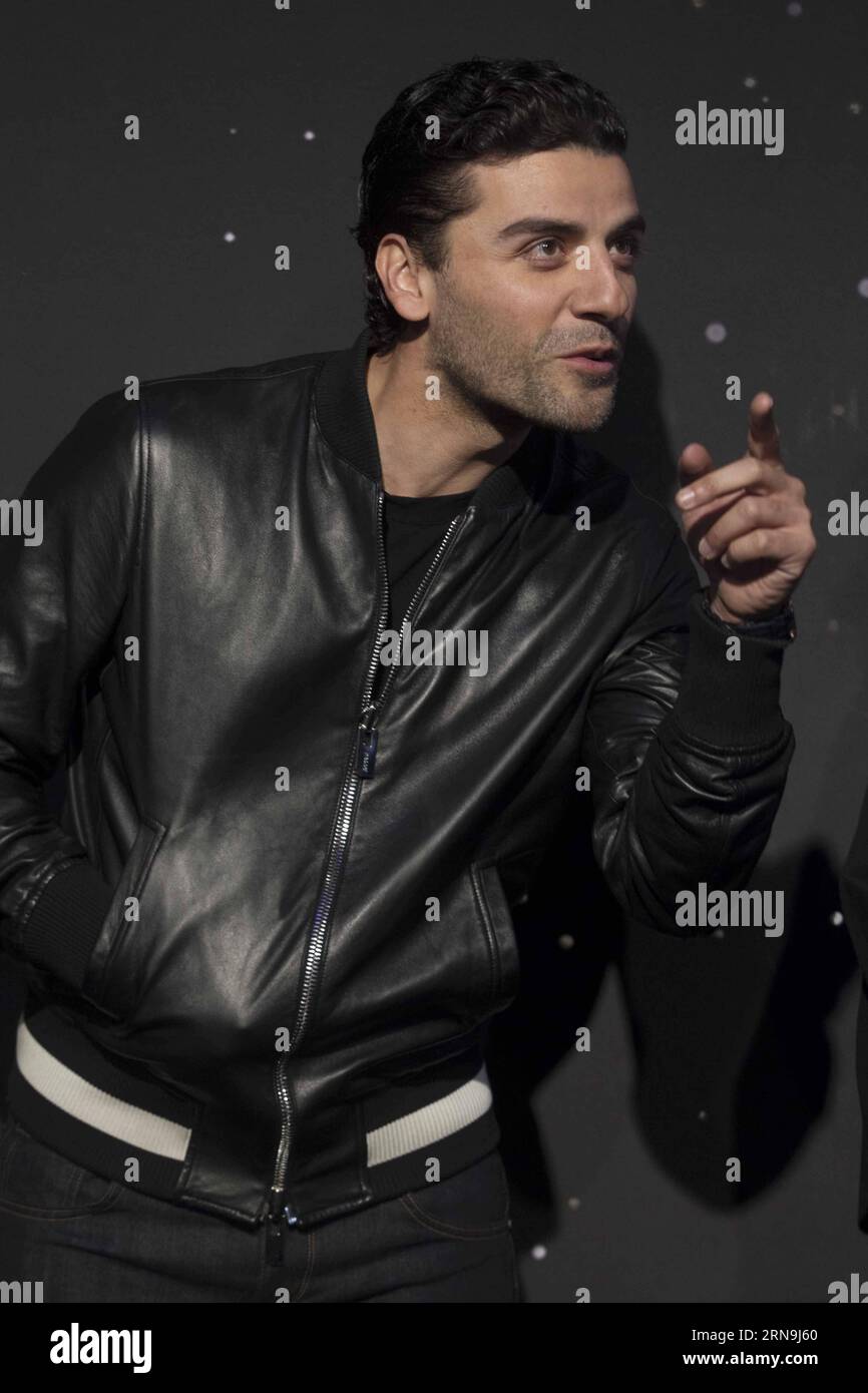 MEXICO CITY, Dec. 8, 2015 -- Actor Oscar Isaac Hernandez poses during ...
