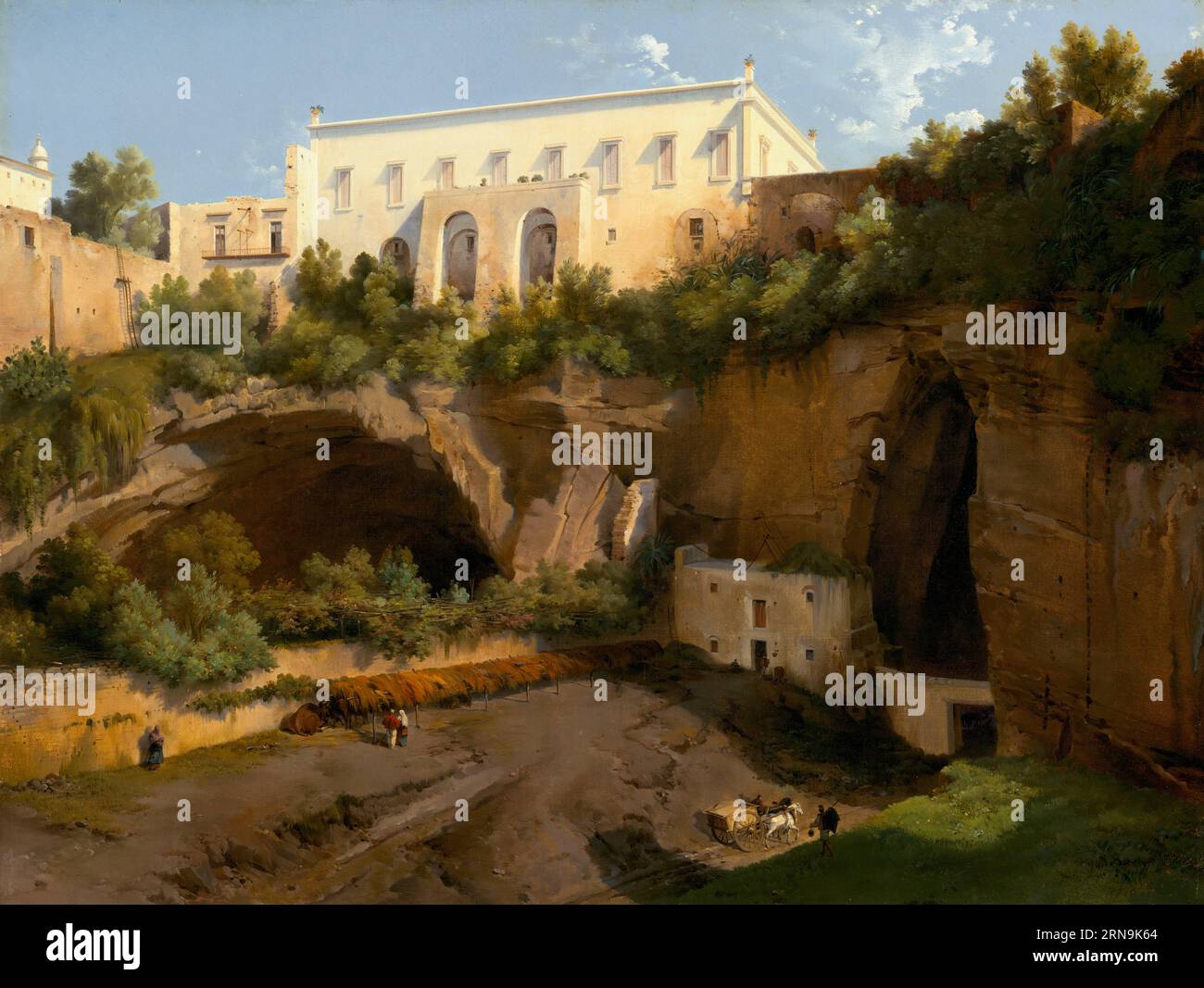 View of a Villa, Pizzofalcone, Naples circa 1819 by Lancelot Théodore ...