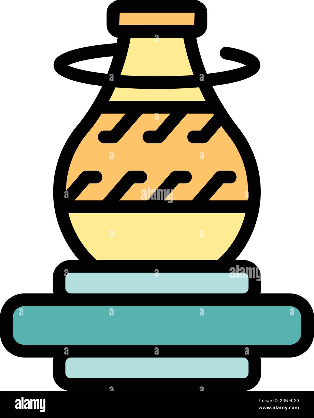 Potter work making ceramic pot Stock Vector Images - Alamy