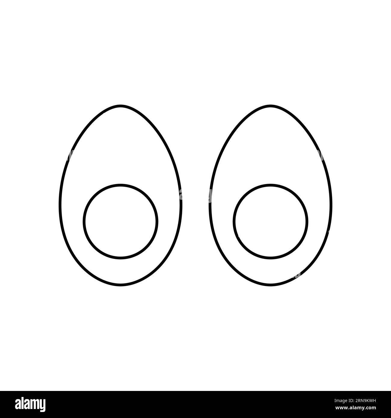 Boiled Egg Icon Lineal Style Boiled Egg Outline Icon Vector Illustration Stock Vector Image