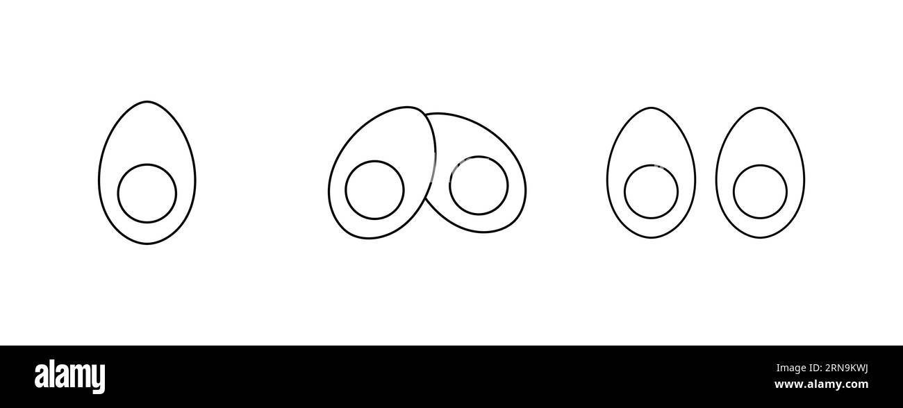 Boiled egg Icon. Lineal Style Boiled egg Outline Icon Vector ...