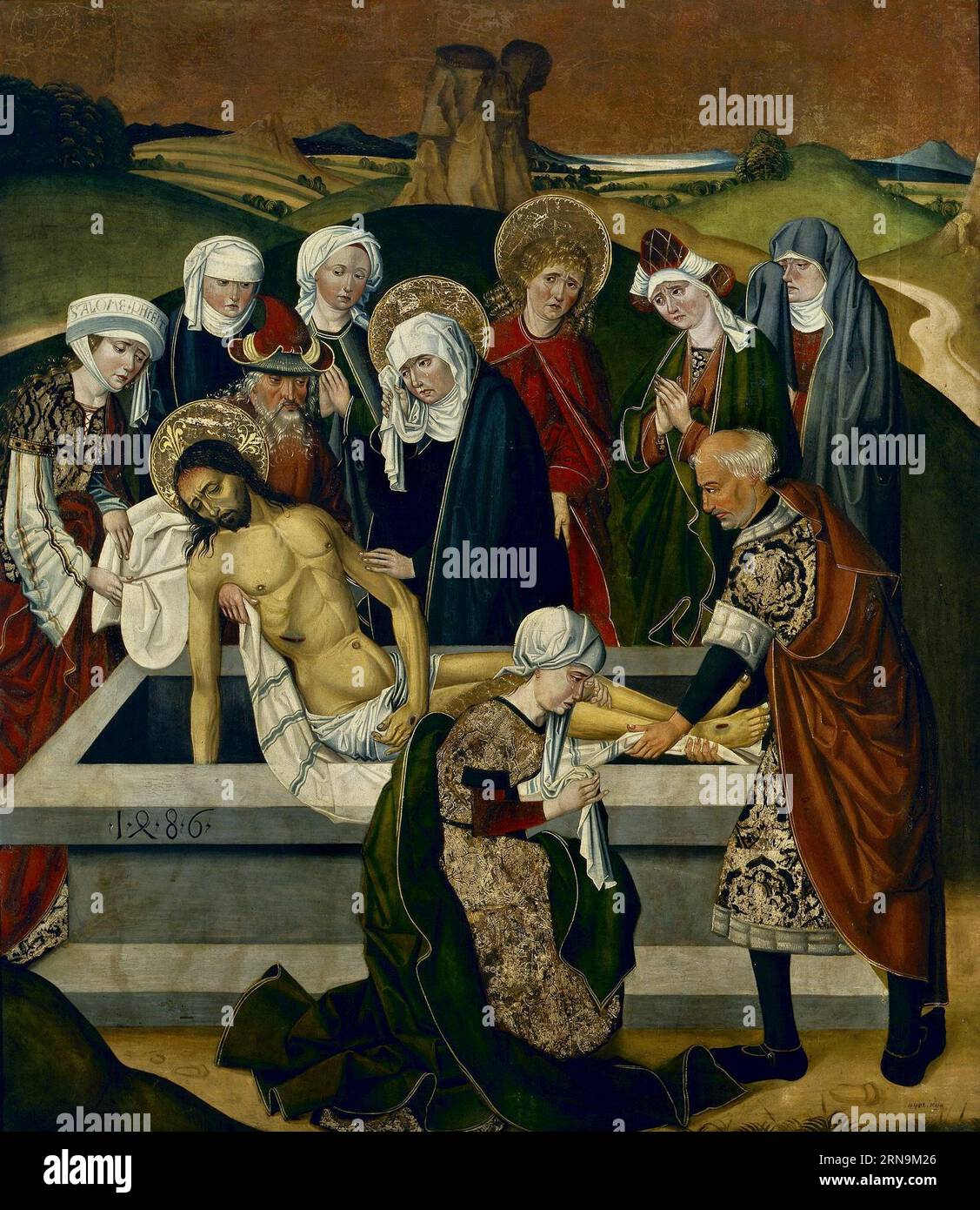 The Entombment of Christ 1486 by Master of 1486-1487 Stock Photo - Alamy