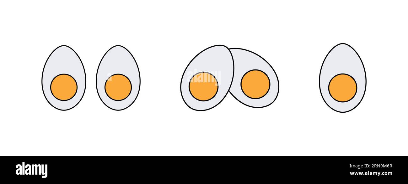 Boiled egg Icon Vector Illustration. Boiled egg Lineal Color Icon Stock ...