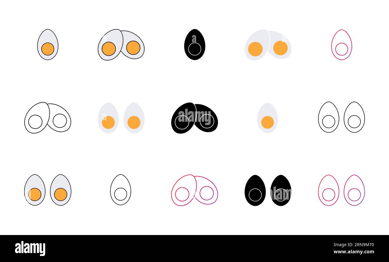 Boiled Egg Icon Set Vector Illustration Stock Vector Image And Art Alamy
