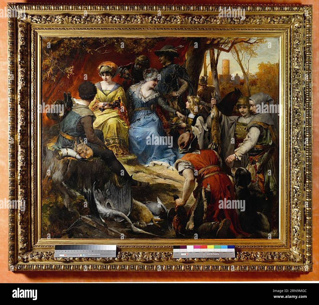 After the Hunt ( Mathias Corvinus ) 1864 by Alexander von Wagner Stock ...