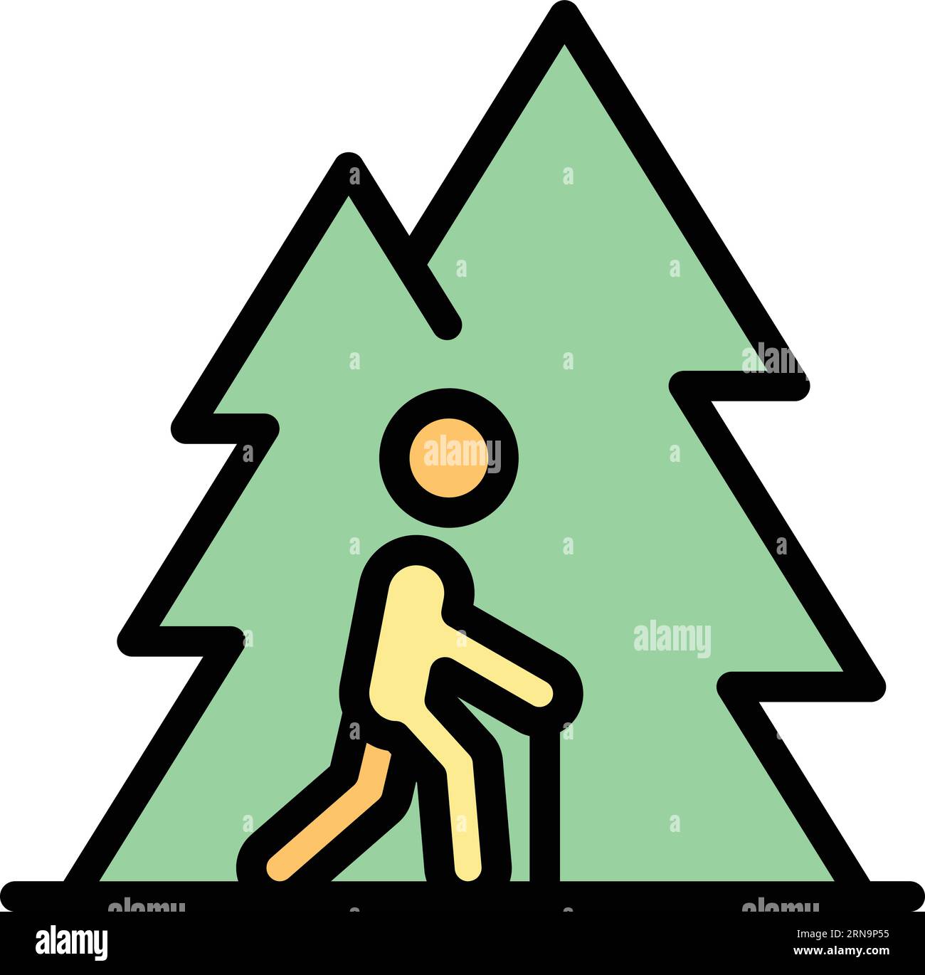 Extreme forest icon outline vector. Rope park. Adventure sport color ...