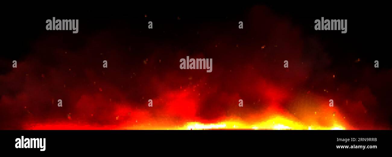 Fire and ember overlay effect and smoke background. Grill hot flame ...