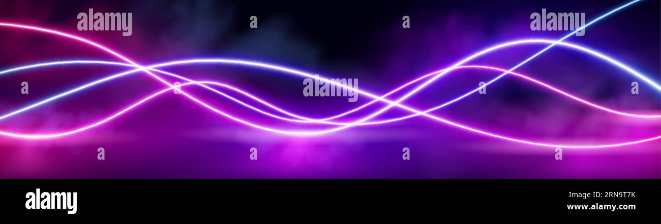 Neon audio voice frequency wave and abstract sound light vector ...