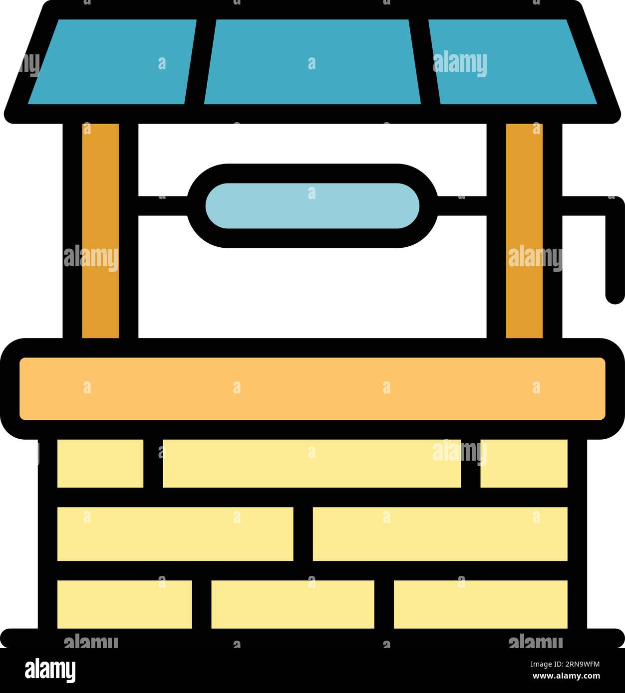 Farm well icon outline vector. Cow cattle. Angus animal color flat ...