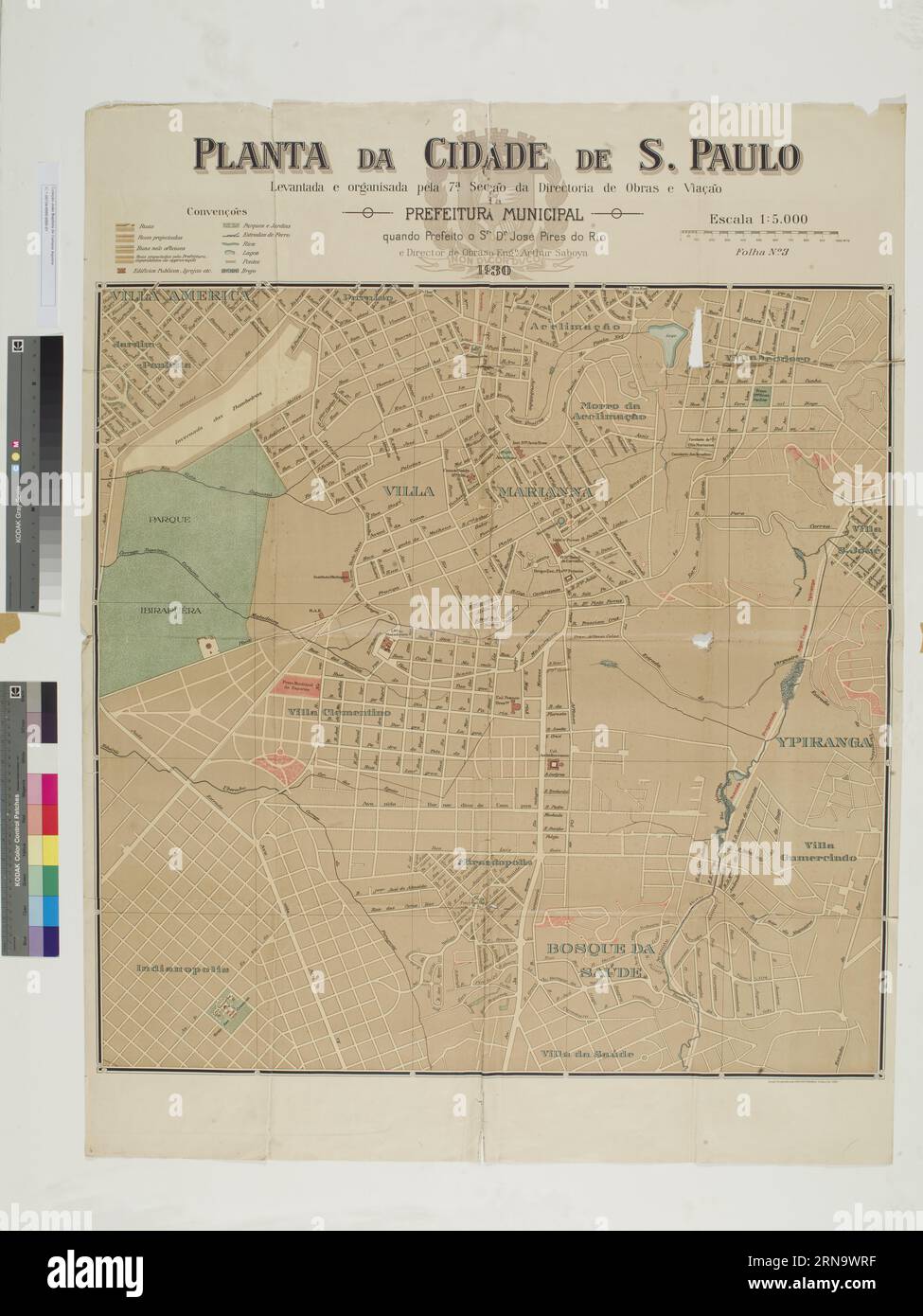 Planta da cidade de sao paulo levantada e organizada pela hi-res stock ...