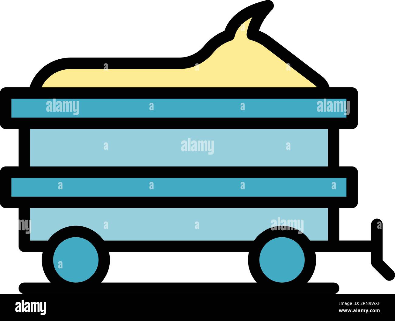 Cow trailer icon outline vector. Cattle farm. Angus animal color flat ...