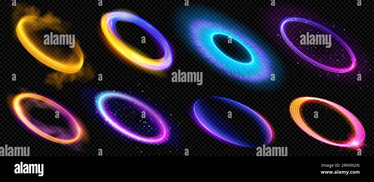 Realistic set of round light flares isolated on transparent background ...
