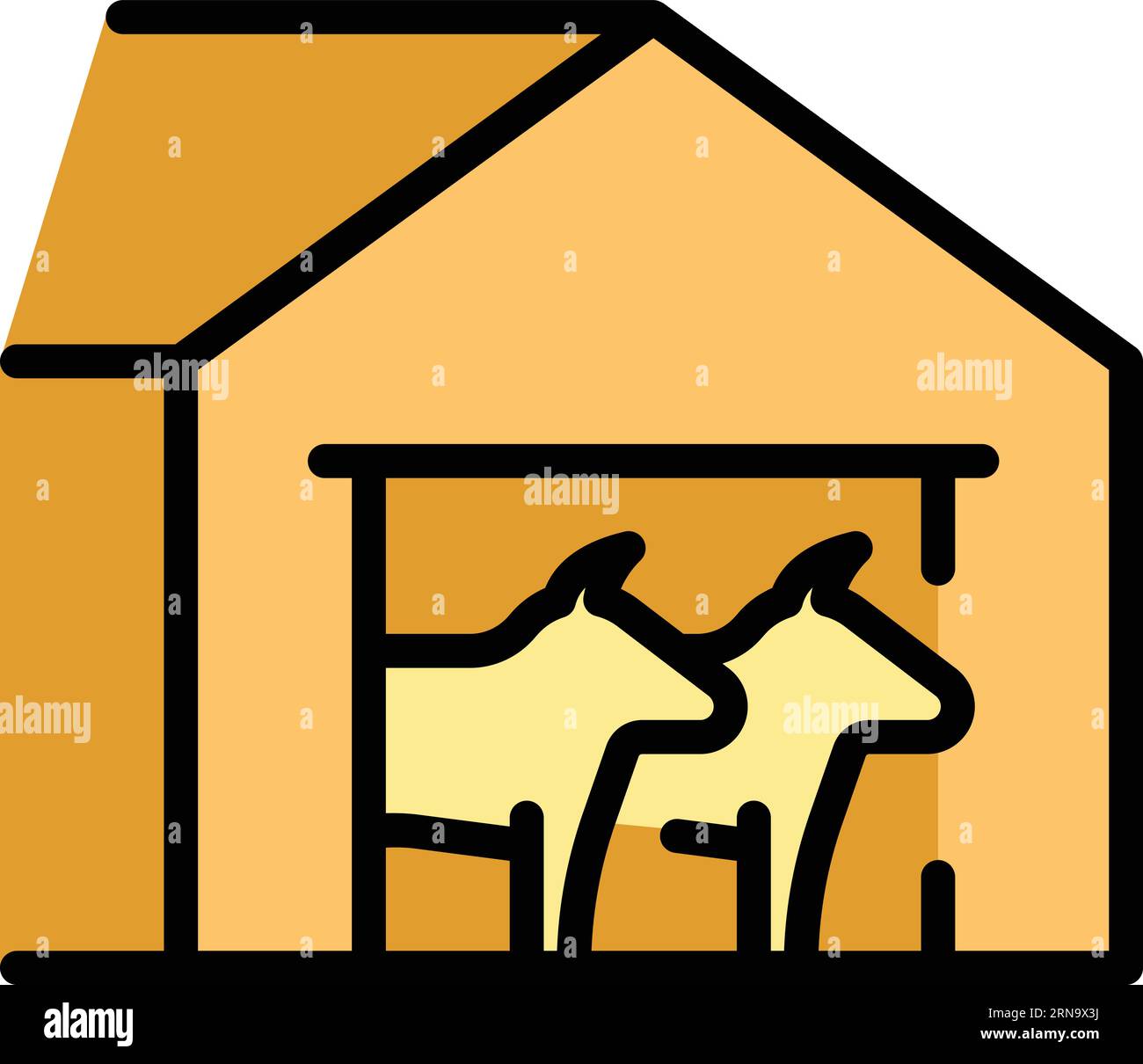 Farm cow icon outline vector. Breed animal. Milk calf color flat Stock ...