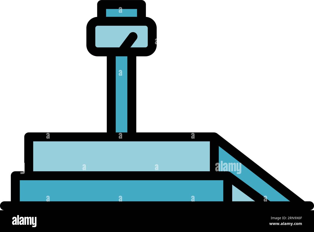 Farm scales icon outline vector. Cow animal. Beef cattle color flat ...
