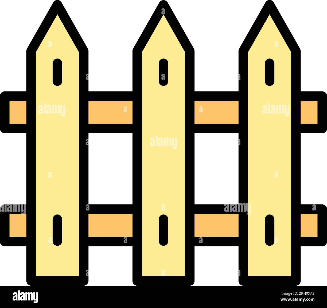 Garden fence icon outline vector. Milk cow. Animal beef color flat ...