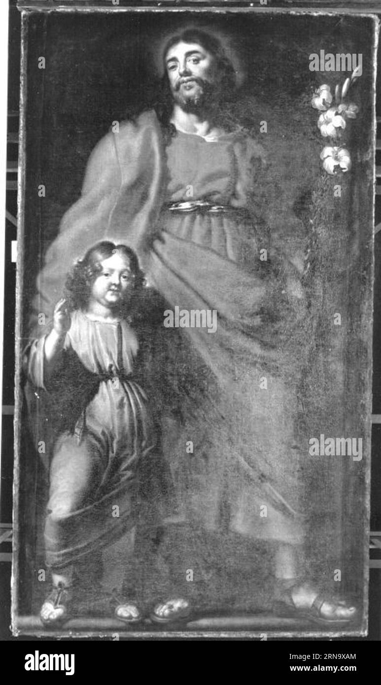 Hl. Joseph mit dem Kinde circa 1680 by Johann Baptist Ruel Stock Photo ...