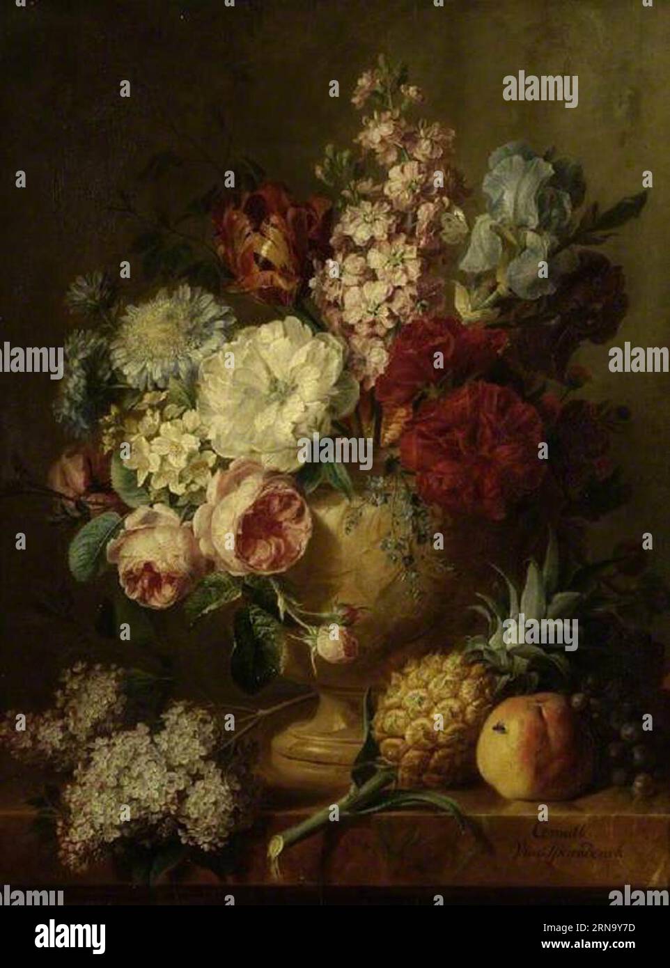 Vase of flowers by Cornelis van Spaendonck Stock Photo - Alamy