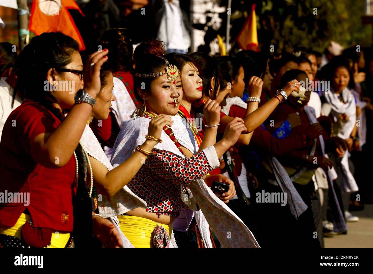 Women of nepal with traditional costumes hi-res stock photography and ...