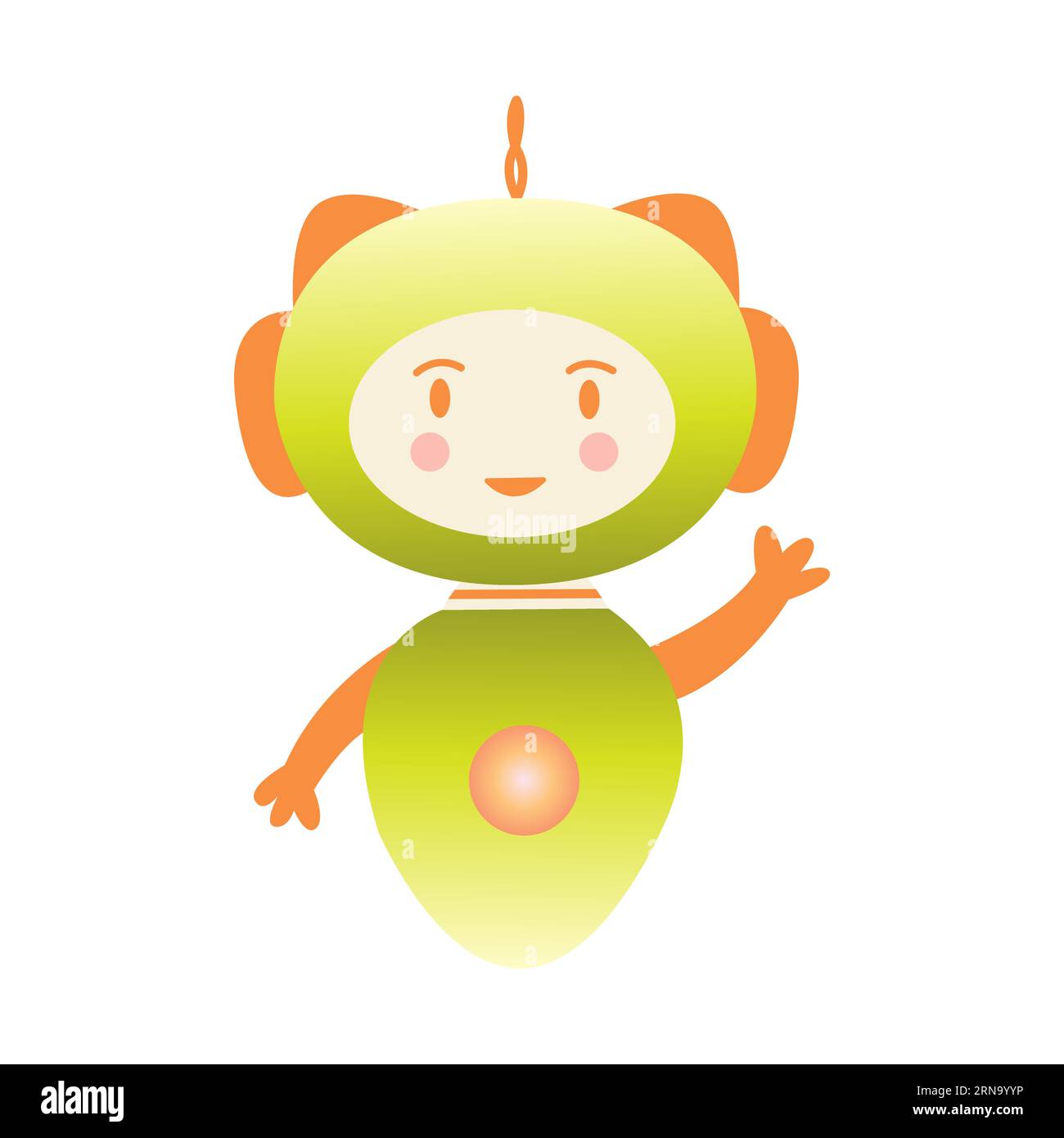 Chatbot or robot waving cheerfully. Virtual assistant, artificial ...
