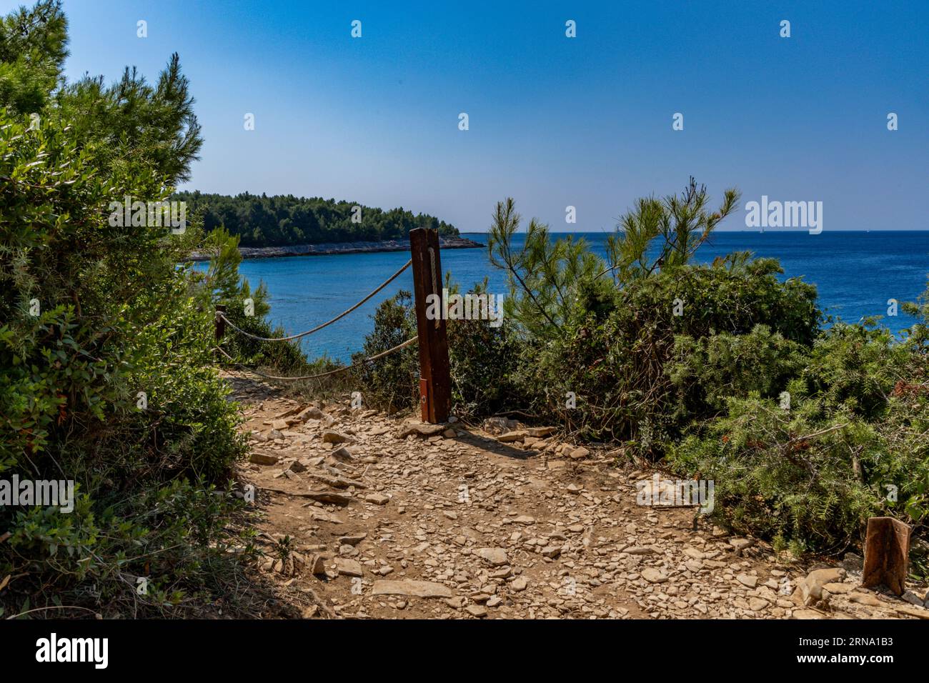 Pebble beach vacation on the Adriatic Sea in Pula Istria Kamenjak in ...
