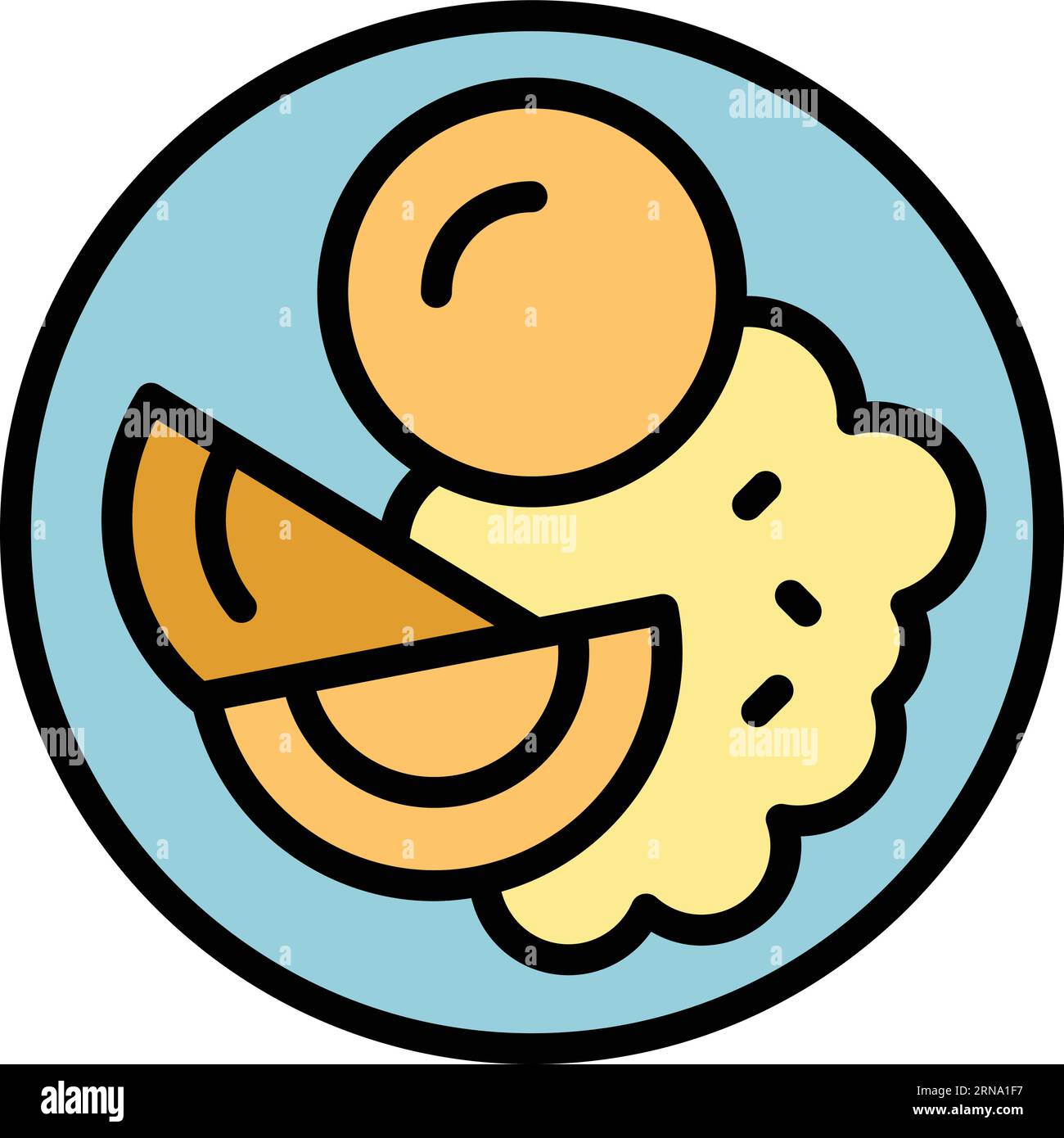 Baked food icon outline vector. Cooked meat. Bean bread color flat ...