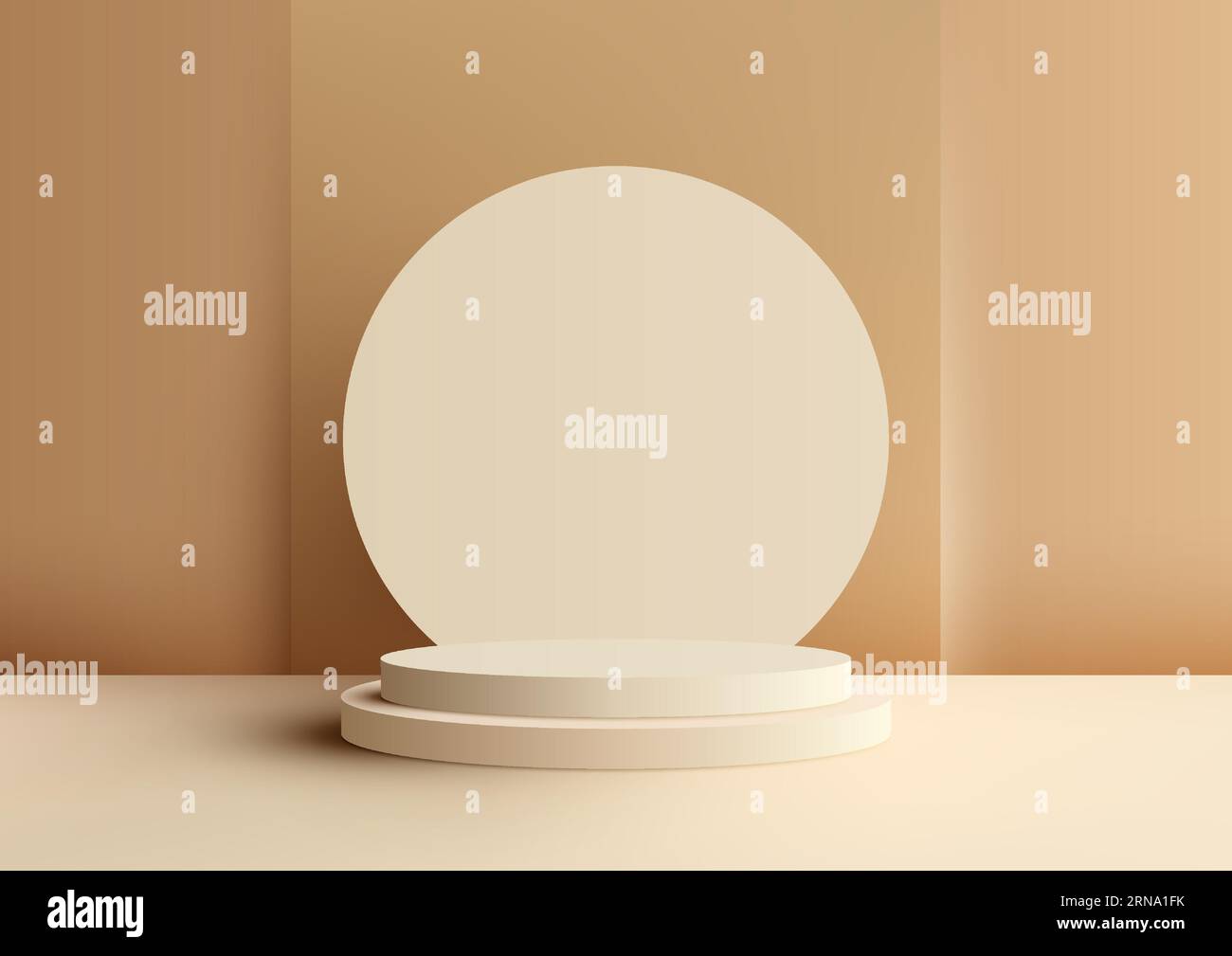 3D beige podium with beige circle backdrop is a modern interior concept ...