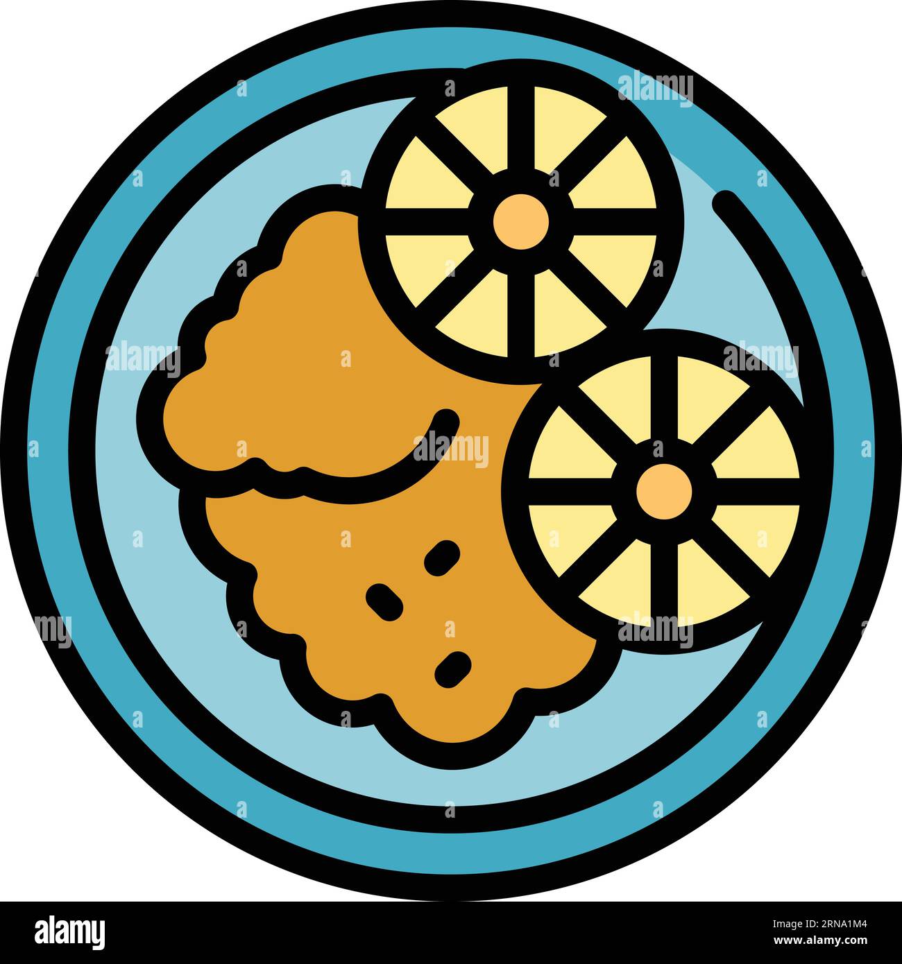 Vegetable food icon outline vector. Meat dish. Cooked bowl color flat ...