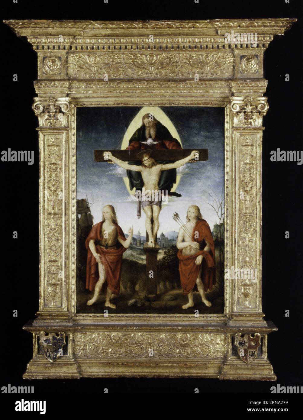 The Holy Trinity with Saint John the Baptist and Saint Sebastian early ...