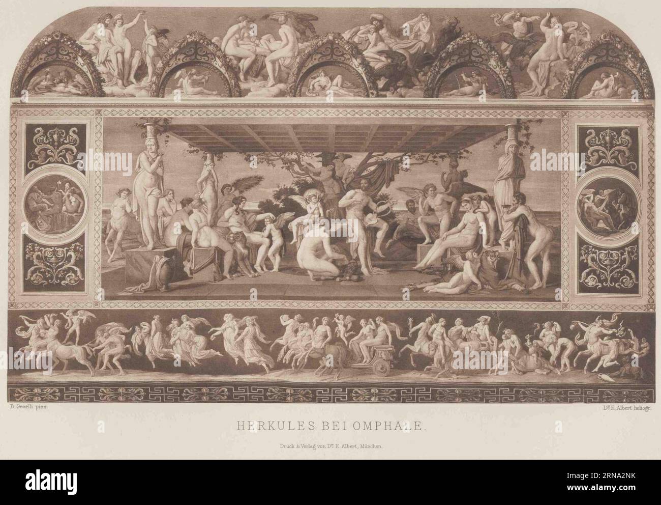 Herkules und Omphale 1862 by Bonaventura Genelli Stock Photo - Alamy