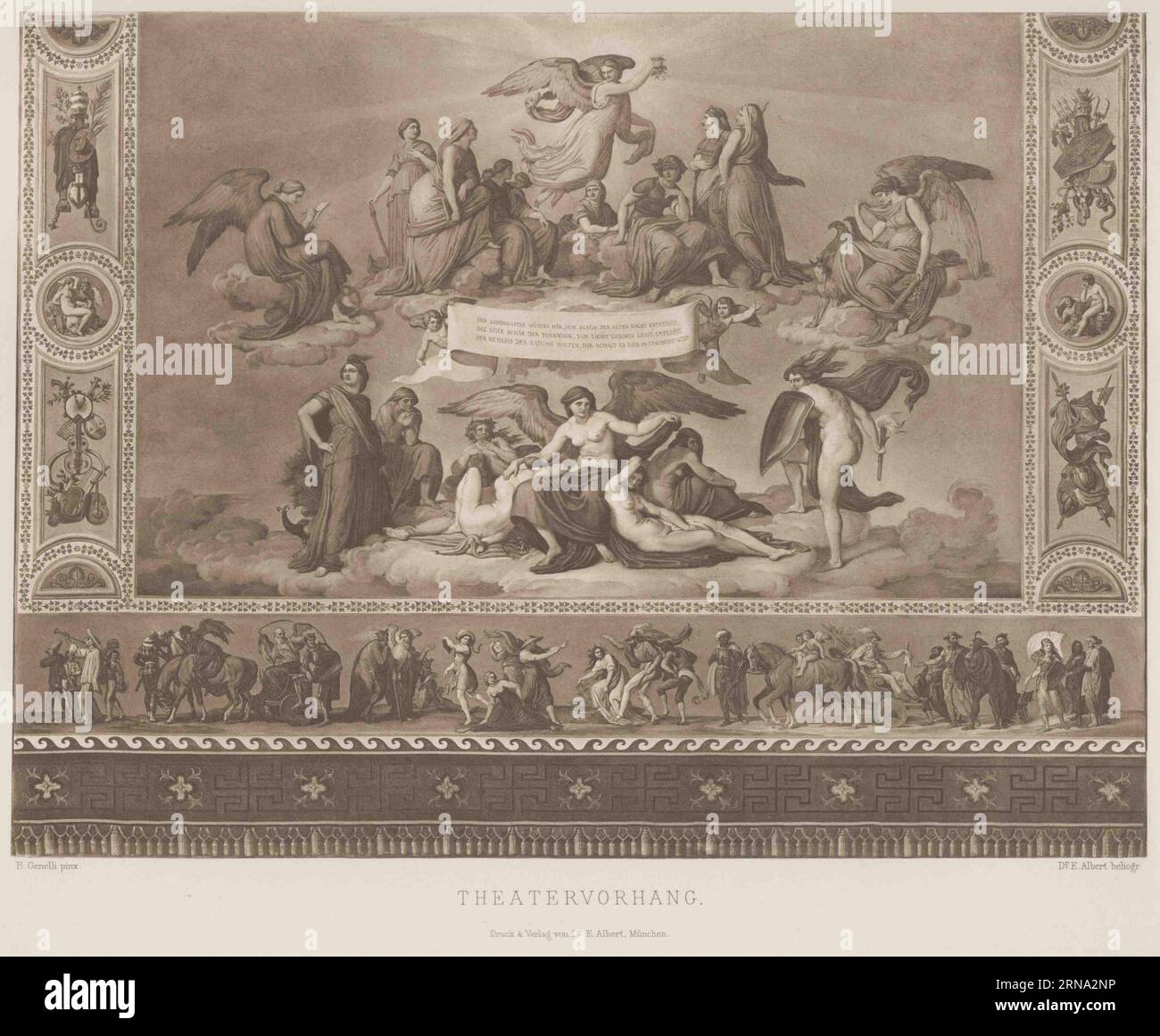 Theatervorhang 1866 by Bonaventura Genelli Stock Photo - Alamy