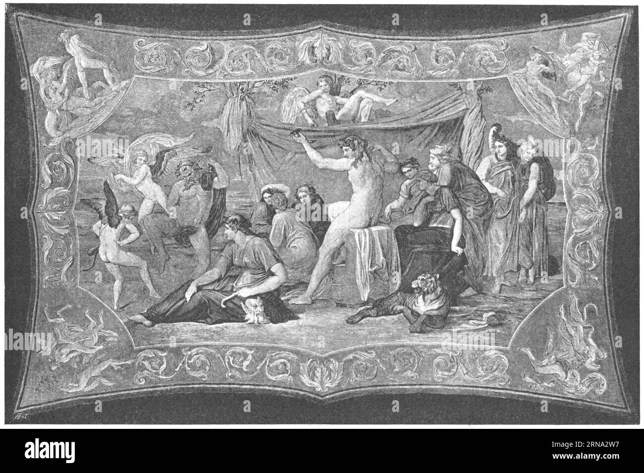 Bacchus unter den Musen 1868 by Bonaventura Genelli Stock Photo - Alamy