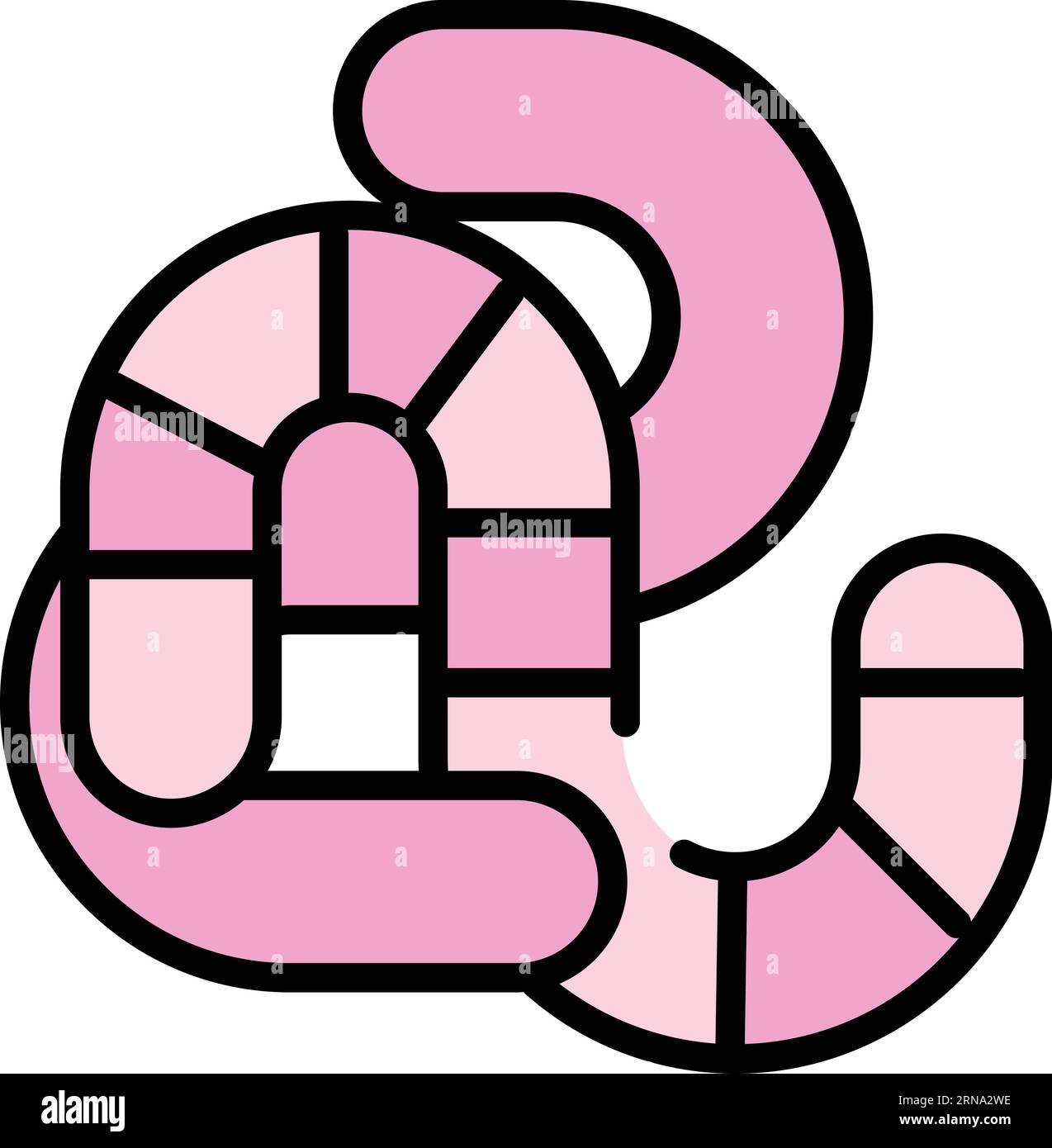 Cute worm icon outline vector. Garden soil. Animal worm color flat ...