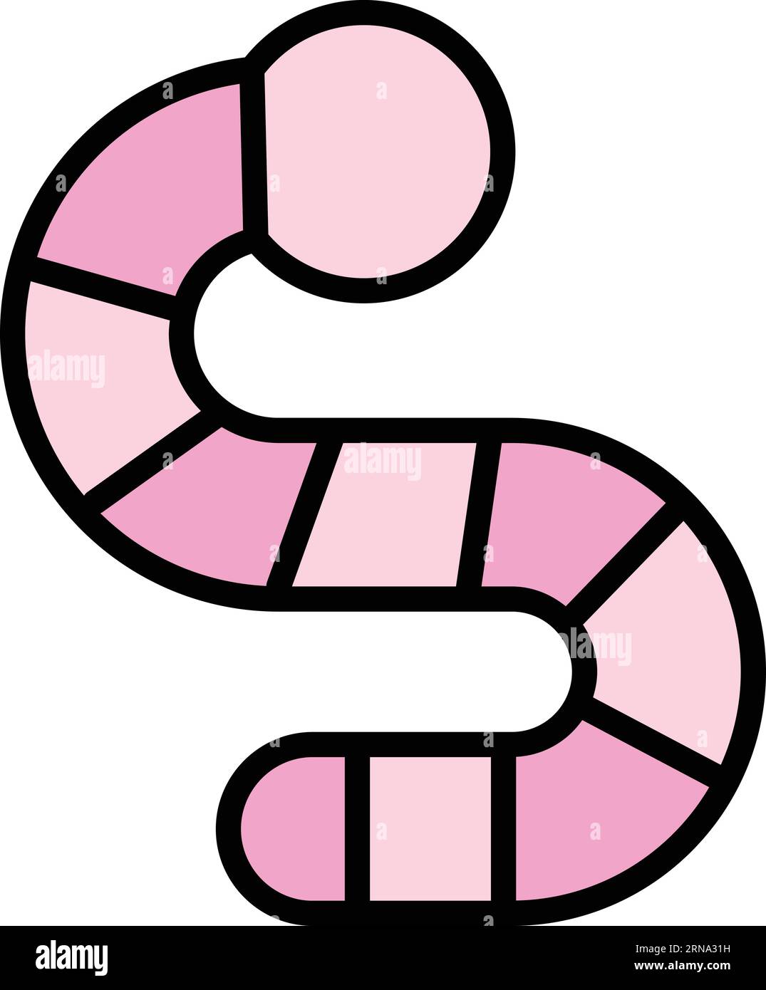 Roundworm icon outline vector. Garden worm. Larva animal color flat ...