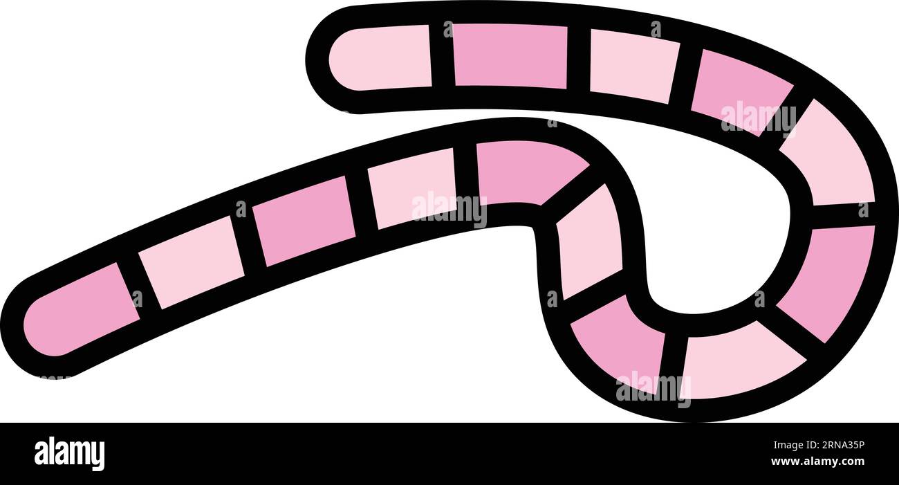 Farm worm icon outline vector. Garden soil. Animal ground color flat ...