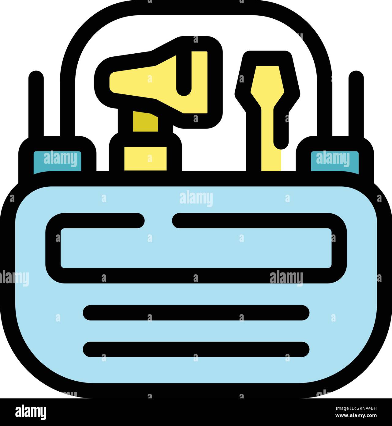 Maintenance toolbox icon outline vector. Tool box. Kit case color flat ...
